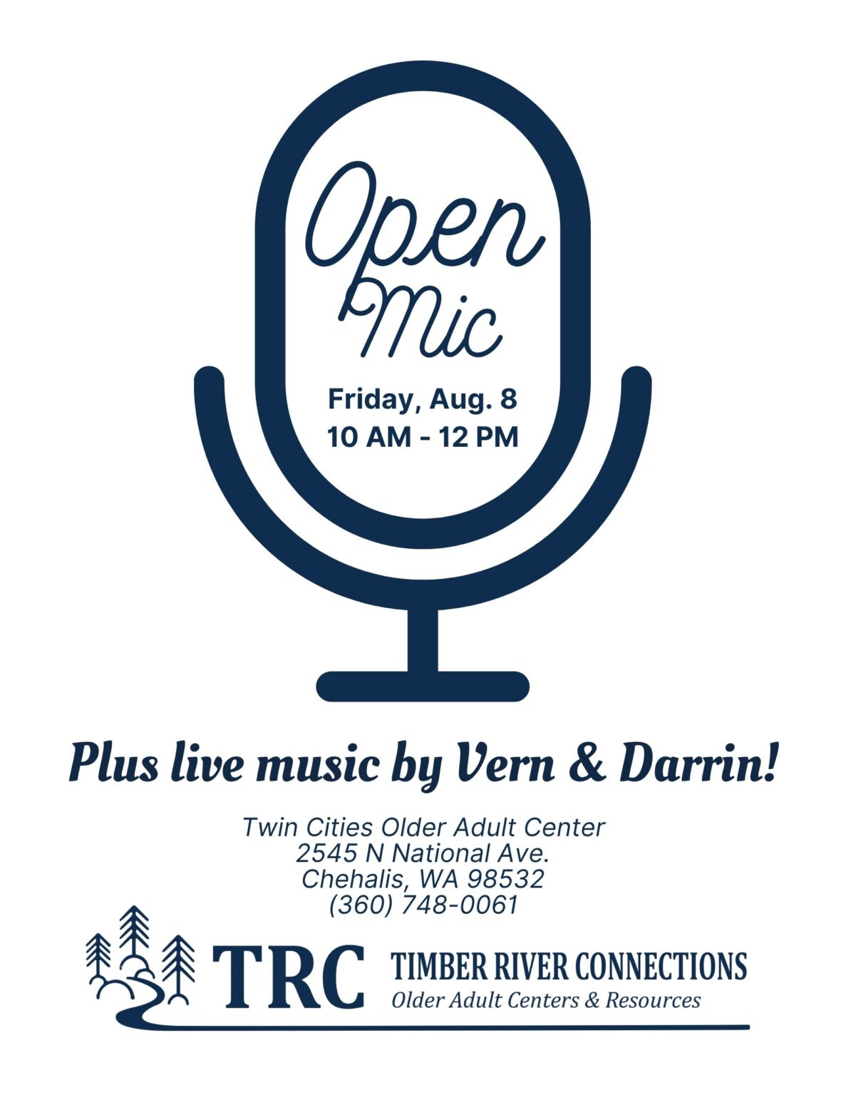 Open Mic + Live Music w/ Vern & Darrin – Lewis County Seniors